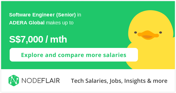 ADERA Global Software Engineer (Senior) Salaries in Singapore | $6,000-$7,000